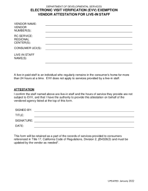 Fillable Online EVV Live-in Caregiver Provider Attestation Form Fax ...