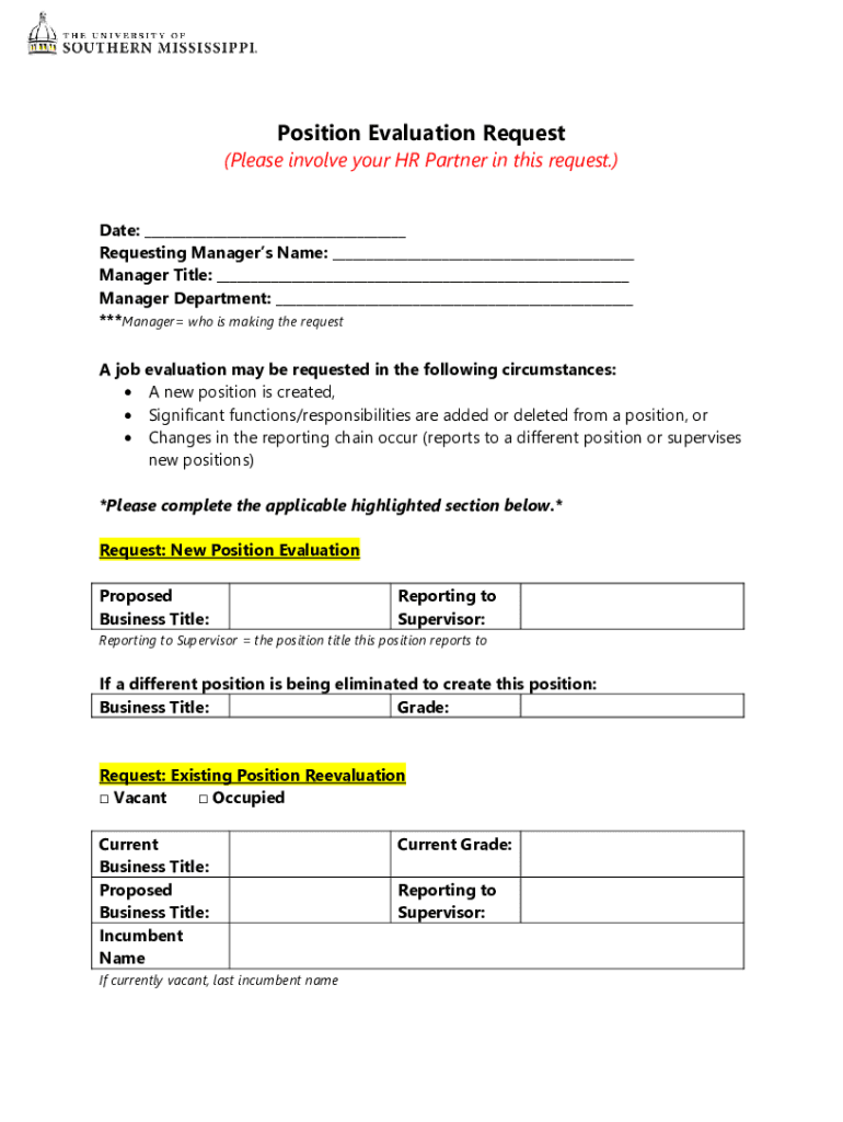 Fillable Online POSITION REQUEST/STAFF JUSTIFICATION FORMHow To Write a ...