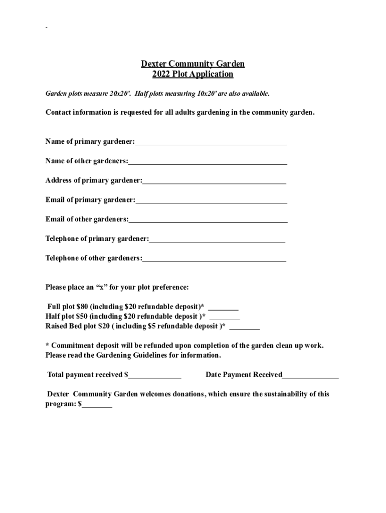 Fillable Online www.jotform.comform90916575115157Community Garden Plot ...