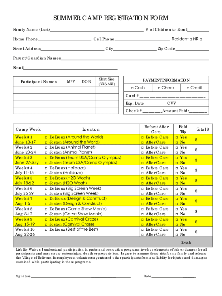 Fillable Online www.jotform.comsummer-camp-registration-formSummer Camp Registration Form ...