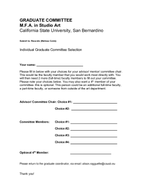 Fillable Online GRADUATE COMMITTEE request form Fax Email Print - pdfFiller