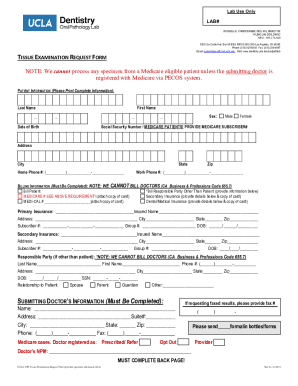 Fillable Online dentistry ucla www.pdffiller.com452746977--TISSUE ...