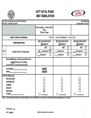 Fillable Online legacy.elpasotexas.govpurchasingdocsCITY OF EL PASO BID ...