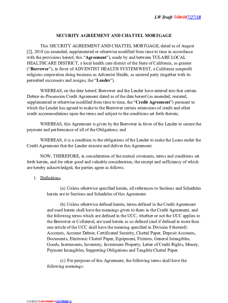 Fillable Online www.lawinsider.comclausesecurity-agreement-andSECURITY ...