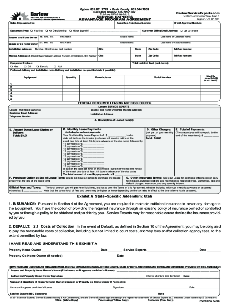 Fillable Online www.barlowserviceexperts.comdatauploadsSERVICE EXPERTS ...