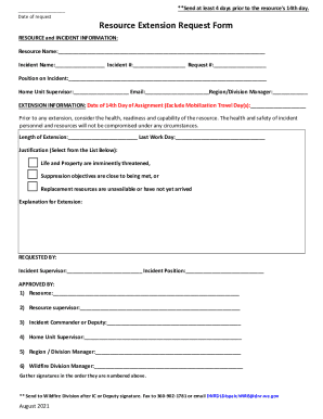 Fillable Online Resource Extension Request Form Fax Email Print - pdfFiller