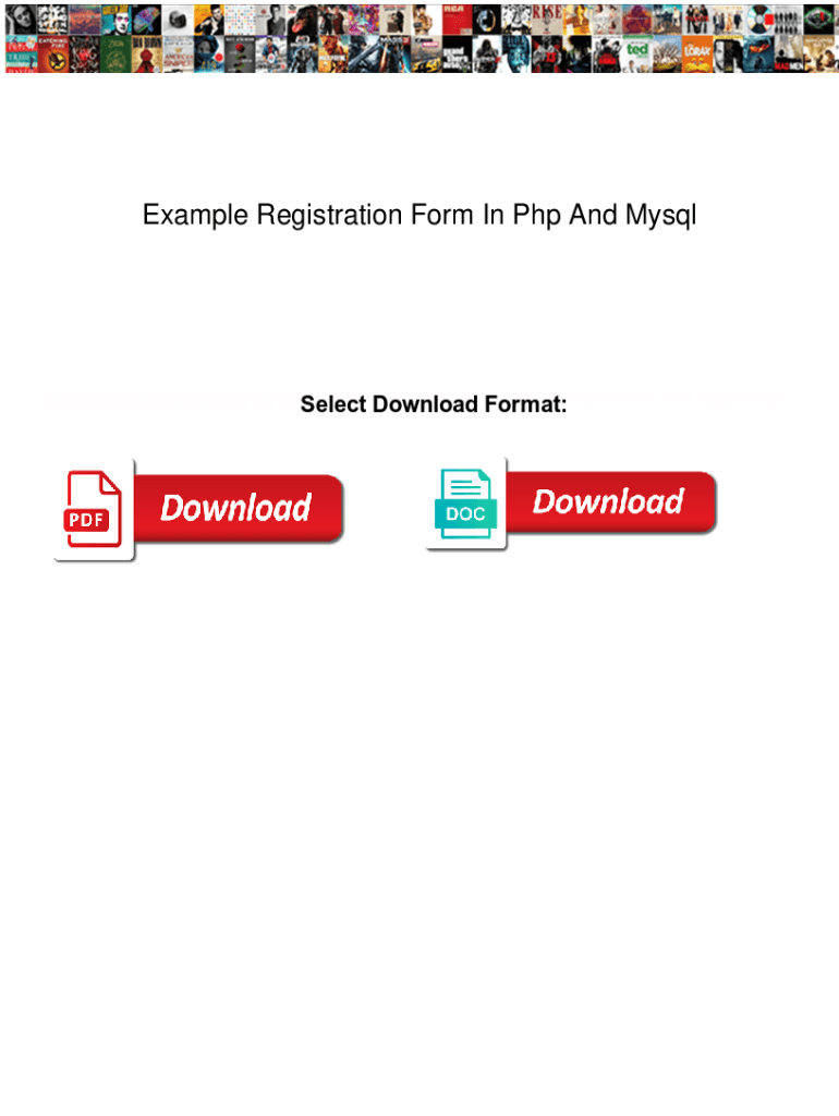 Fillable Online Example Registration Form In Php And Mysql Example Registration Form In Php And