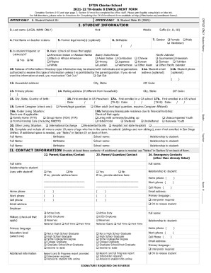 Fillable Online IFTIN Charter School Enrollment Form 2021-22 Fax Email ...