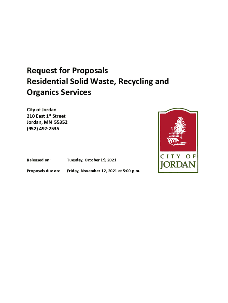 Fillable Online Request for Proposals Residential Solid Waste ...