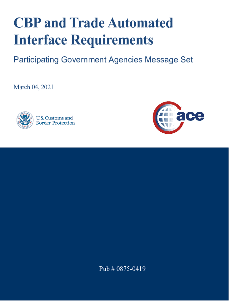 Fillable Online ACE Automated Broker Interface (ABI) CBP and Trade ...
