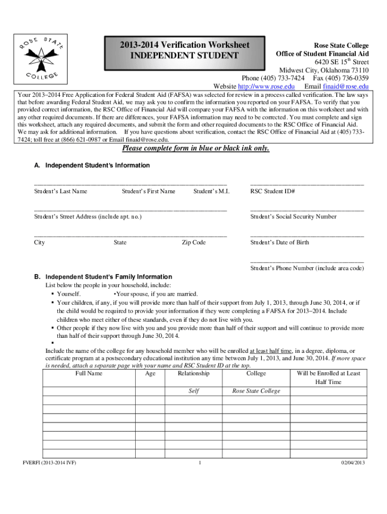 Fillable Online cocodoc.comform24367612-v4-20132014V4 20132014 Verification Worksheet ...