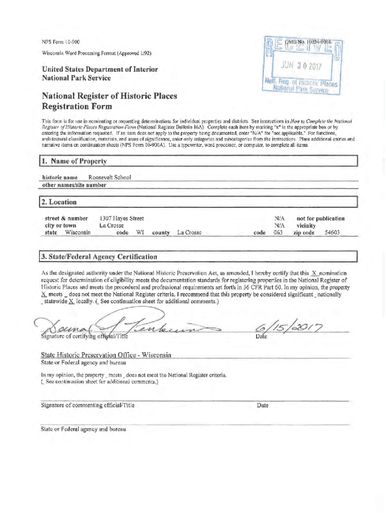 Fillable Online National Register of Historic Places Registration Form ...