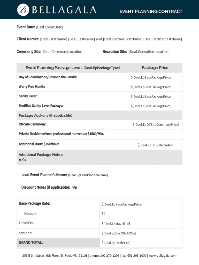 Fillable Online Event Planning Contract (Free Sample) - SignWell ...