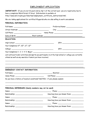 Fillable Online Working Papers (Employment Certificates) Fax Email ...