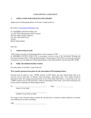 Fillable Online APPLICATION FOR PARTICIPATING SHARES Sample ClausesLaw ...