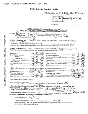 Fillable Online PDF petitioner's pro se petition to proceed in forma ...
