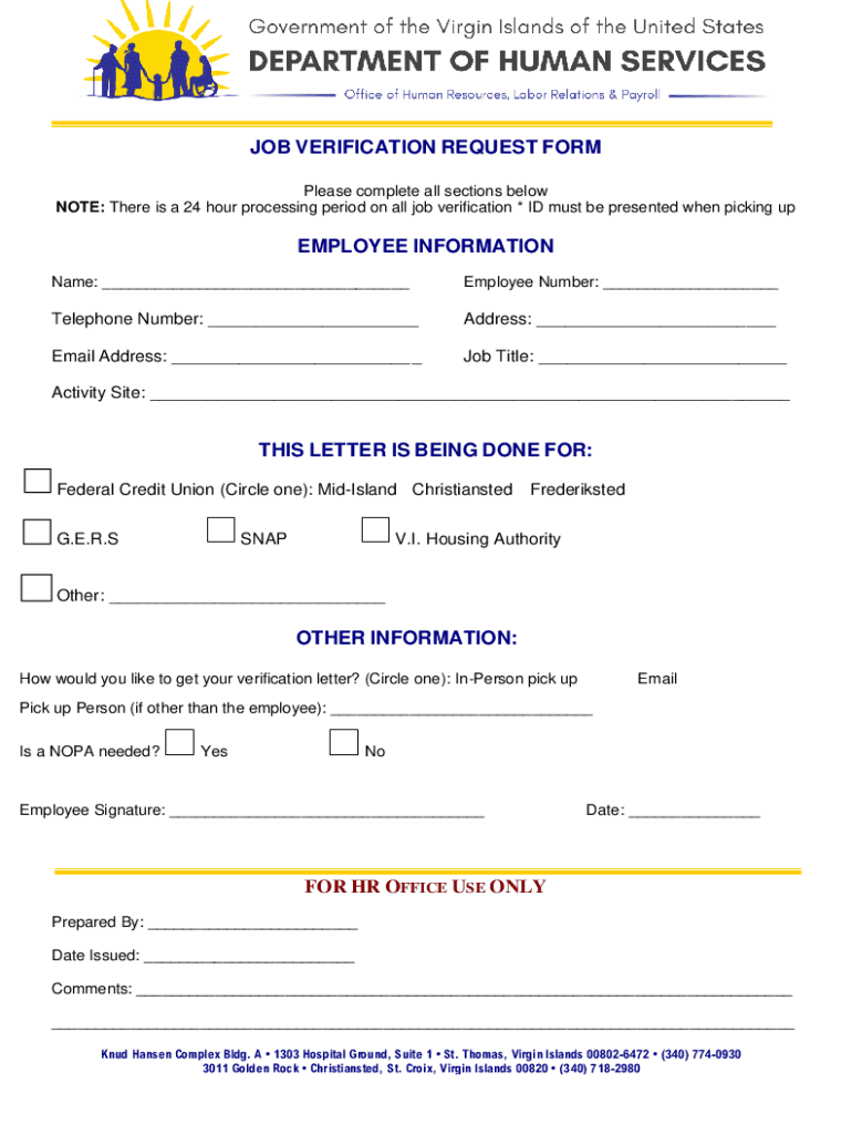 Fillable Online www.dhs.gov.vidocumentsDHSjobverificationrequestJOB ...