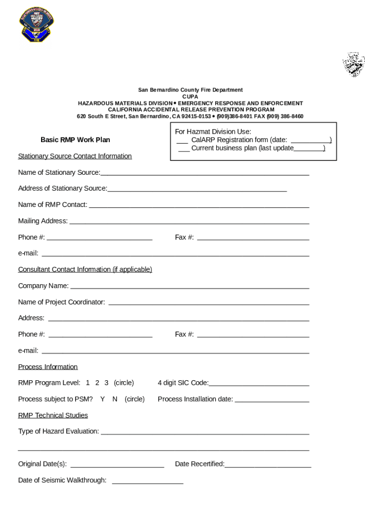 San Bernardino County Fire Department CUPA Deficiency Progress Report ...