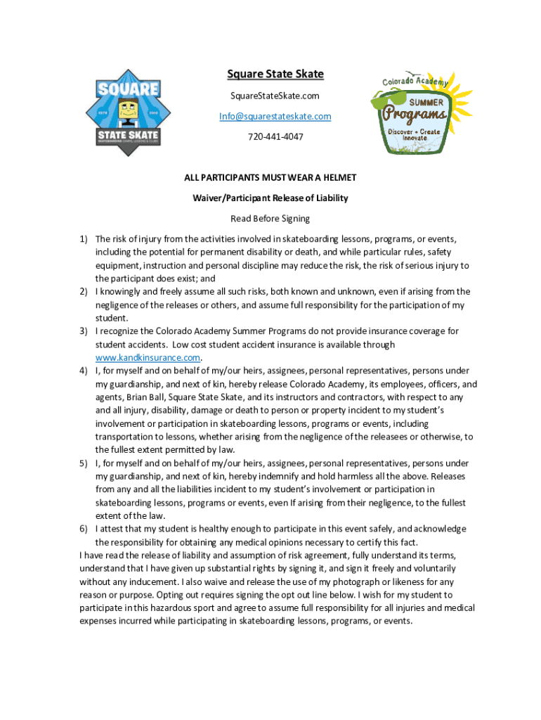 Fillable Online docs.google.comformsdSquare State Skate / SVVSD / Eagle ...
