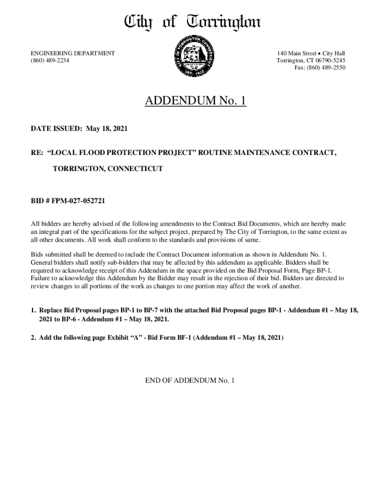 Fillable Online Addendum Cover Letter No.1.doc Fax Email Print - pdfFiller