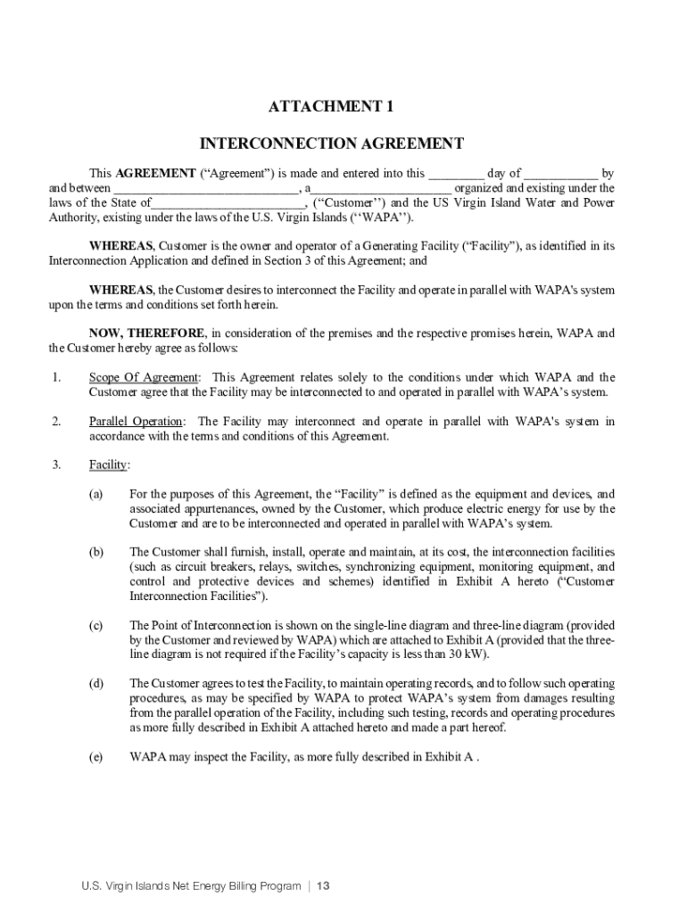 Fillable Online INTERCONNECTION FACILITIES STUDY AGREEMENT THIS ...
