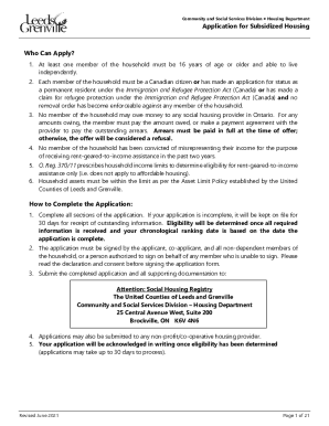 Fillable Online Application for Subsidized Housing and Building ...