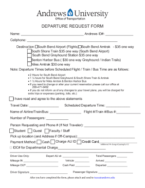 Fillable Online departurerequestweb.pdf - DEPARTURE REQUEST FORM Name ...