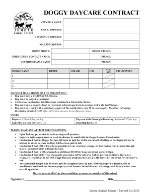 Fillable Online Required Forms To Operate a Dog DaycareHow to Start a ...