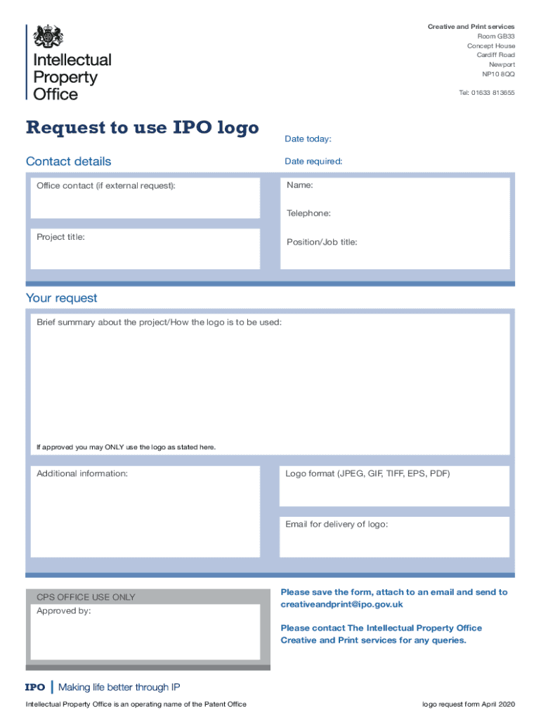 Fillable Online IPO Logo request form. IPO Logo request form Fax Email ...
