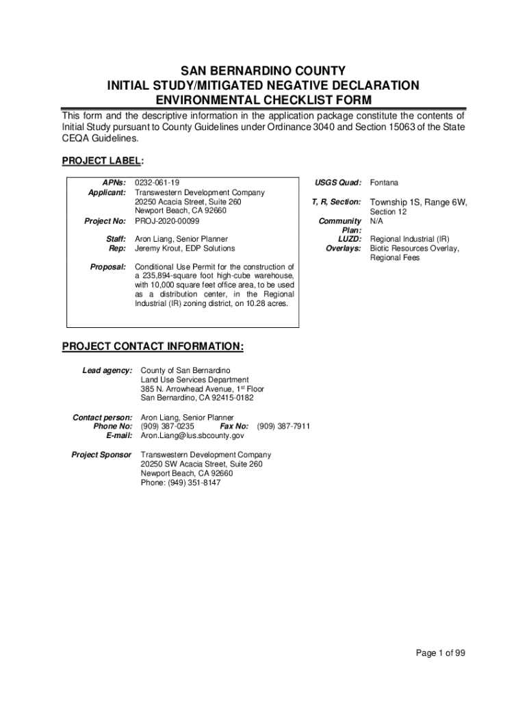 Fillable Online SAN BERNARDINO COUNTY - sbcounty.gov Fax Email Print ...