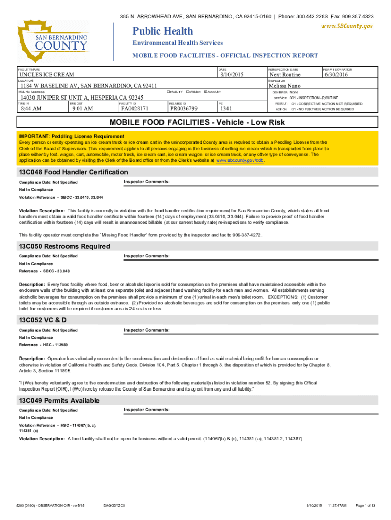 Fillable Online Fillable Online sbcounty 5191 - CAL CODE OIR - ver1/15 ... Fax Email Print ...
