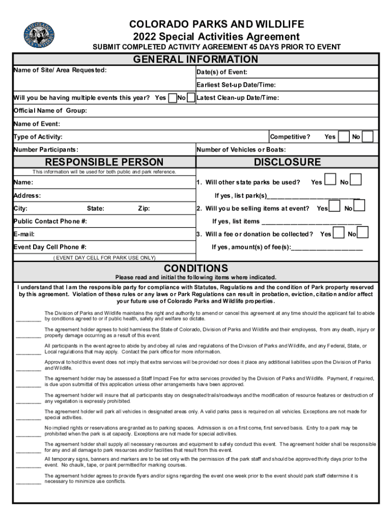 Fillable Online PDF Special-Activity-Agreement-Packet.pdf - Colorado ...