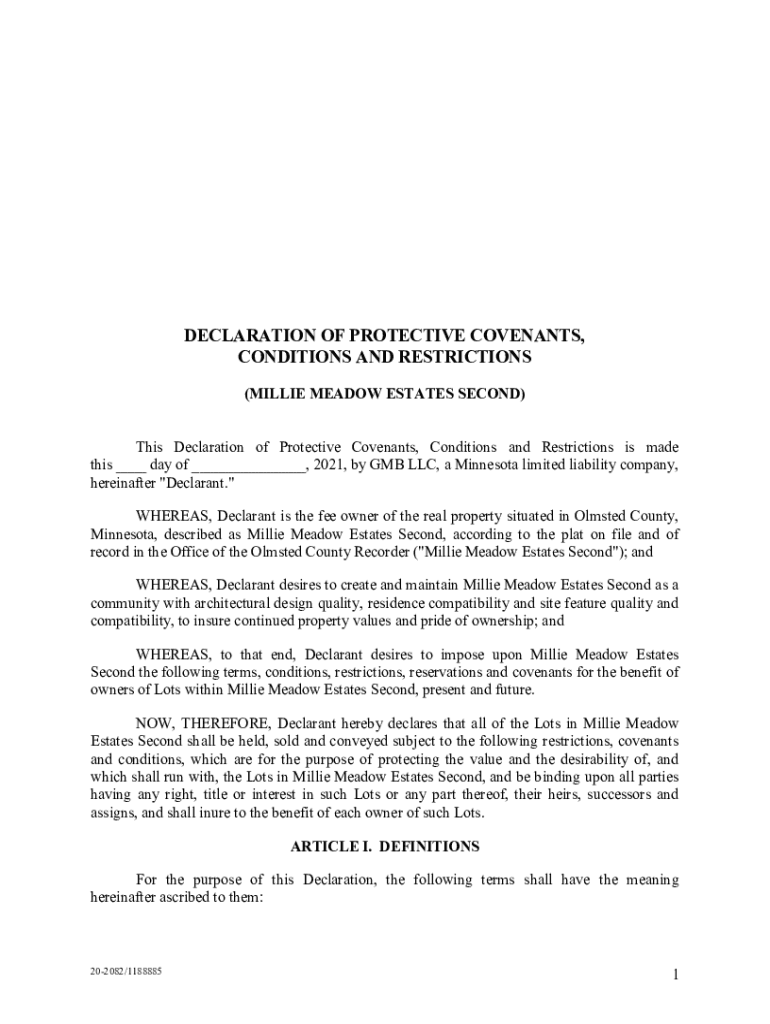 Fillable Online Declaration of Covenants.docx Fax Email Print - pdfFiller