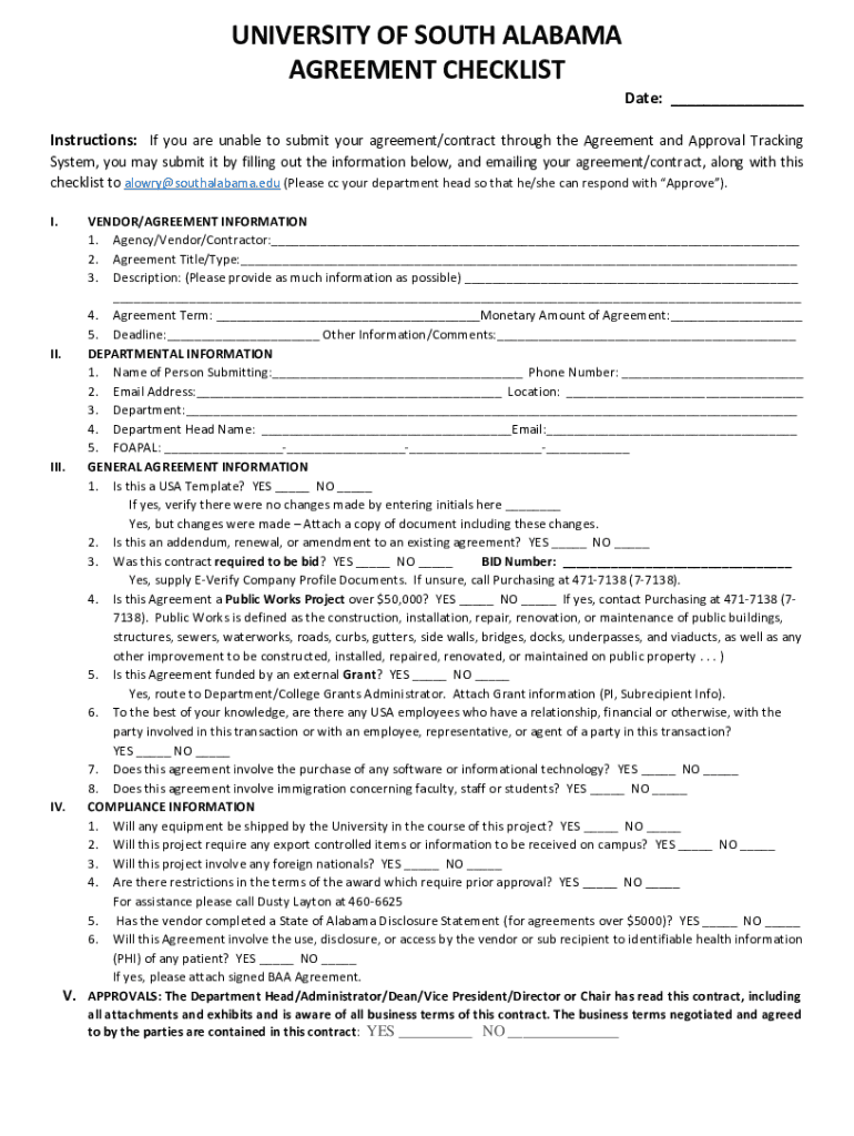 Fillable Online www.southalabama.edudepartmentseformsUniversity of ...