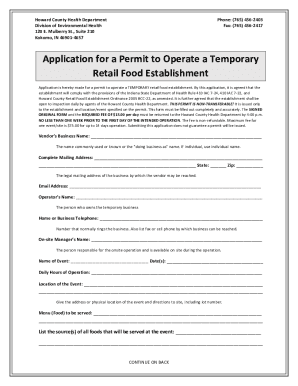 Fillable Online Application for a Permit to Operate a Temporary Retail ...