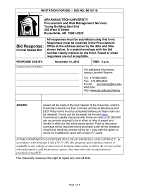 Fillable Online arkansas.govtssprocurementINVITATION FOR BID BID ...