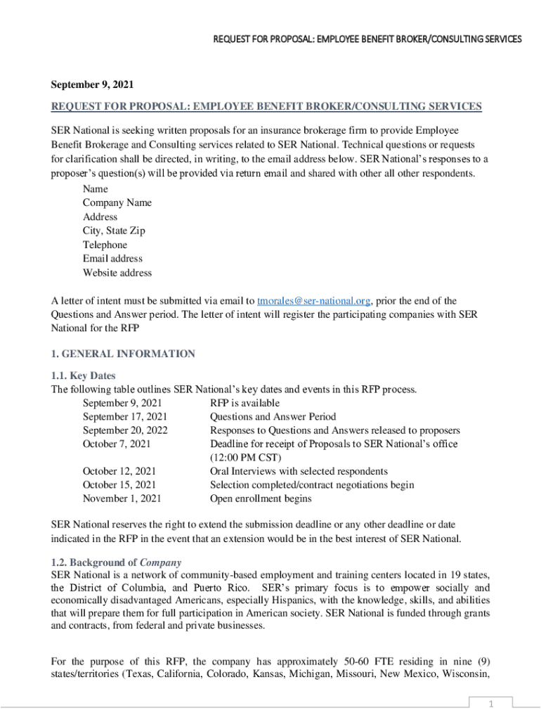Fillable Online ser-national.orgrequest-for-proposal-employeeREQUEST FOR PROPOSAL: EMPLOYEE ...