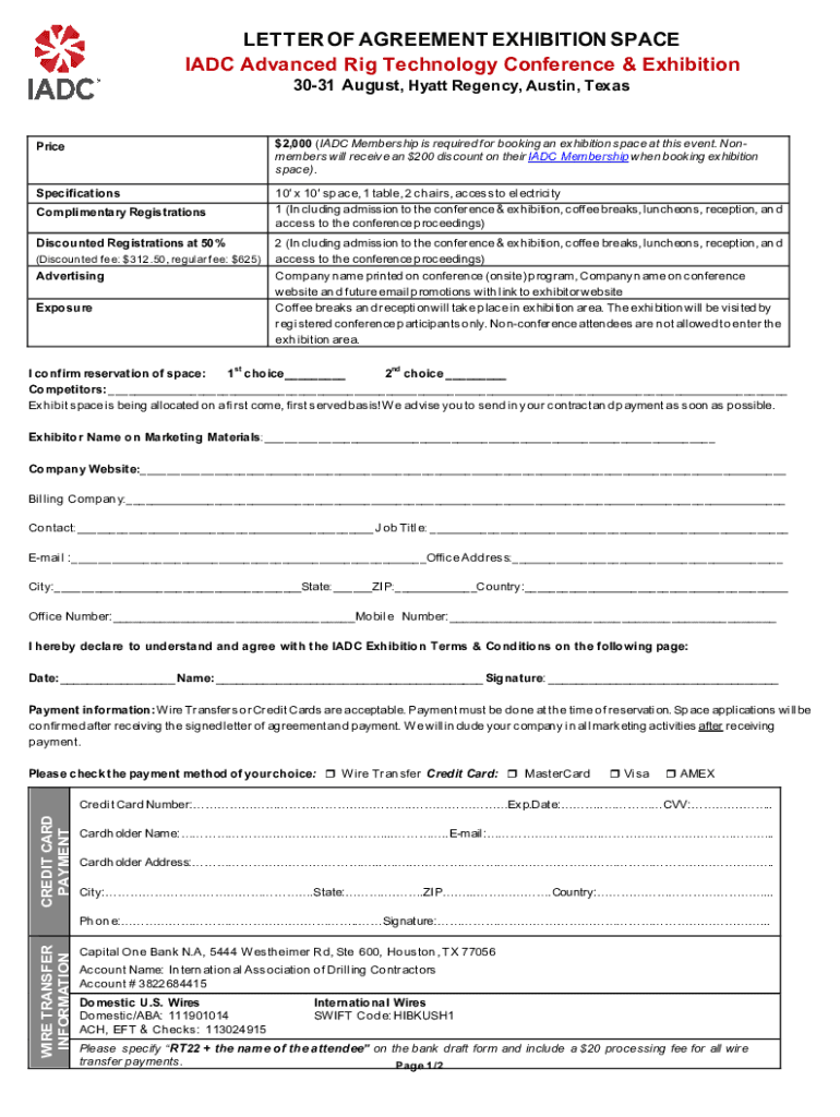 Fillable Online www.iadc.orgwp-contentuploadsLETTER OF AGREEMENT - iadc.org Fax Email Print ...
