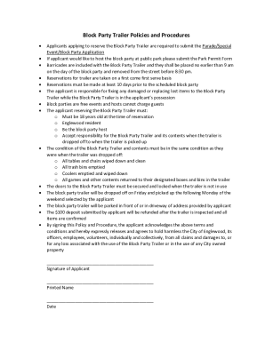 Fillable Online PDF BLOCK PARTY TRAILER POLICIES & PROCEDURES - City of ...