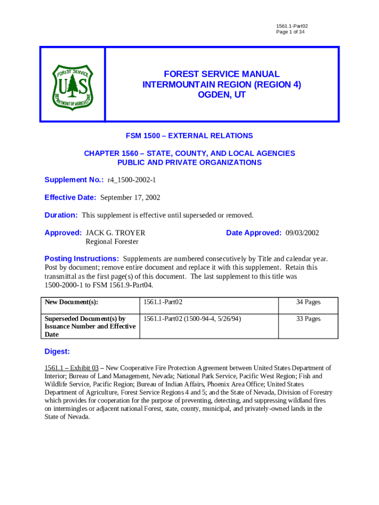 FOREST SERVICE MANUAL INTERMOUNTAIN REGION (REGION ... Doc Template ...