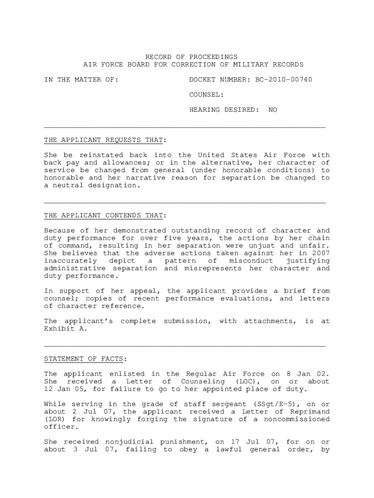 Fillable Online boards law af boards.law.af.mil AFBCMRAir Force Board ...