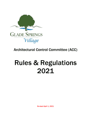 Fillable Online ARCHITECTURAL CONTROL COMMITTEE RULES AND REGULATIONS ...