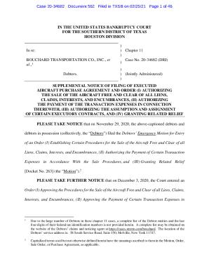 Fillable Online NOTICE OF FILING OF OFFICIAL TRANSCRIPT - cases.stretto ...