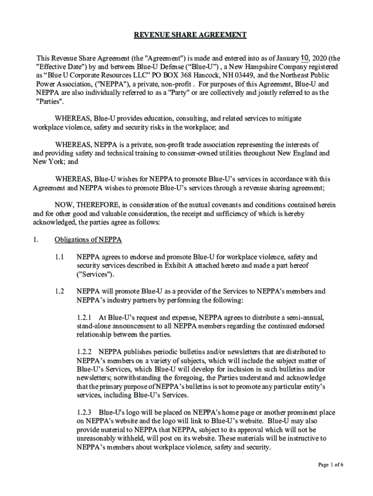 Fillable Online Revenue Sharing Agreement - Cvillepedia Fax Email Print ...