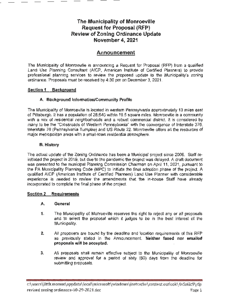 Fillable Online CITY OF MONROEVILLE ZONING ORDINANCECITY OF MONROEVILLE ...