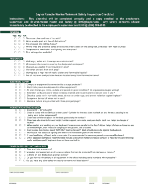 Fillable Online www.baylor.eduriskdocBaylor Remote Worker/Telework ...