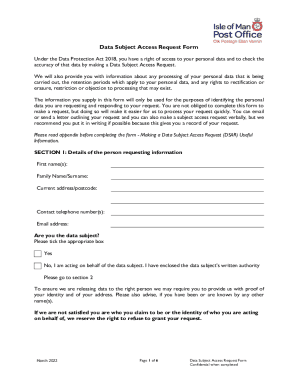 Fillable Online What is a Data Subject Access Request (DSAR ...