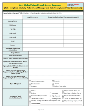 Fillable Online Idaho FLAP. Idaho FLAP Project Proposal Form Fax Email ...