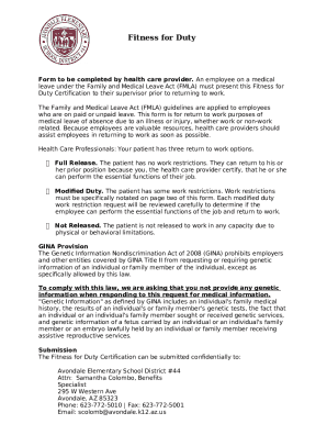 fitness for duty. Doc Template | pdfFiller