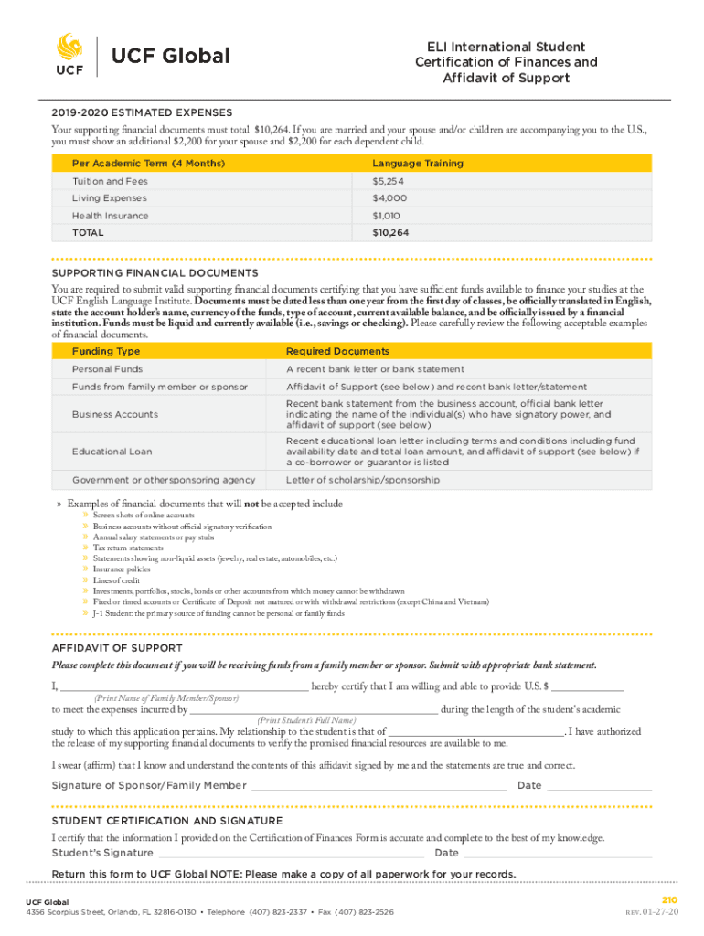 Fillable Online UGBL-210-ELI-Certification-of-Finances-and-Affidavit ...